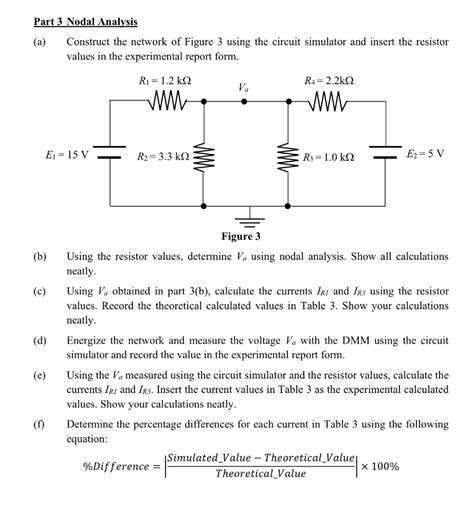 Solved Part 3 Nodal Analysis A Construct The Network Of