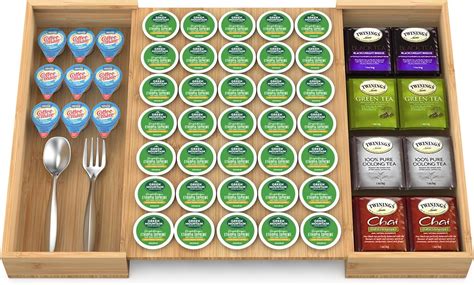 Amazon WELL WENG Expandable Bamboo Coffee Pod Holder For Counter