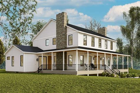 5 Bedroom 2 Story Classic Farmhouse With Wraparound Porch And Amenities