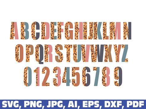 Leopard Font Svg Leopard Cheetah Half Print Font Letters Etsy