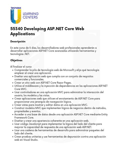 Developing Asp Net Core Web Applications Sp Pdf Aplicación Web Net Framework