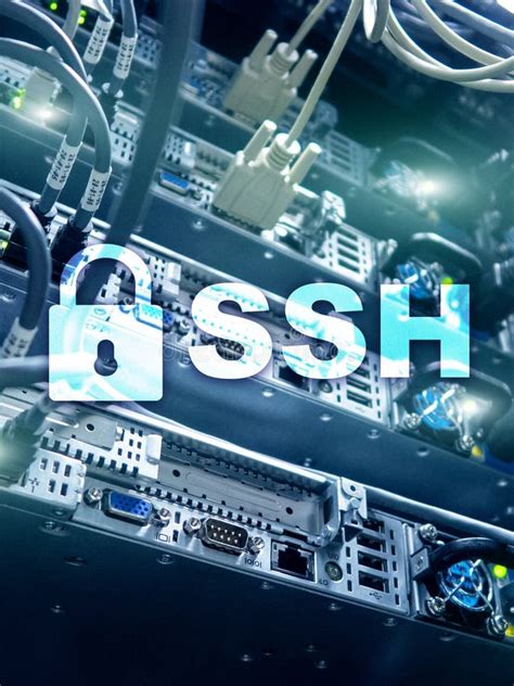 Ssh Secure Shell Protocol And Software Data Protection Internet And Telecommunication Concept