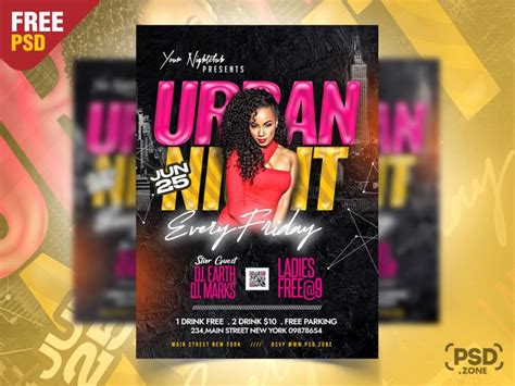 Urban Ladies Night Party Flyer Psd Psd Zone