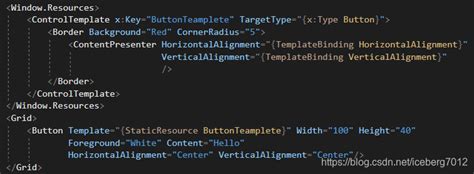 Wpf基础系列四：模板wpf 模板 Csdn博客