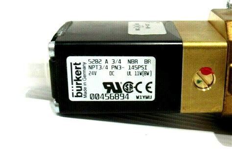 New Burkert 5282 A 3 4 Nbr Br Solenoid Valve 145psi 00456894
