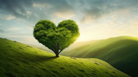 Love Heart Wallpaper 4k Green Tree Landscape Aesthetic