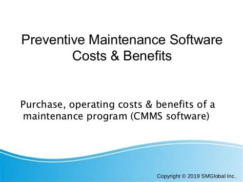 Preventive Maintenance Software Costs And Benefits