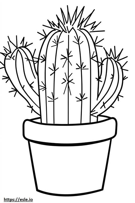 Kawaii Cute Cactus For Coloring