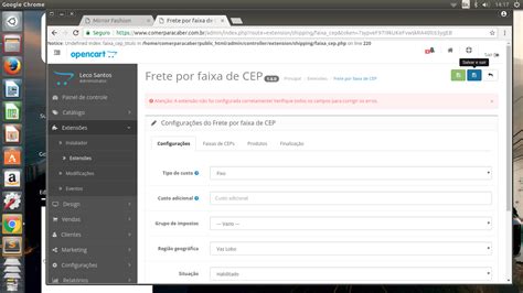 Frete por faixa de CEP Erro em cadastramento Fórum OpenCart Brasil