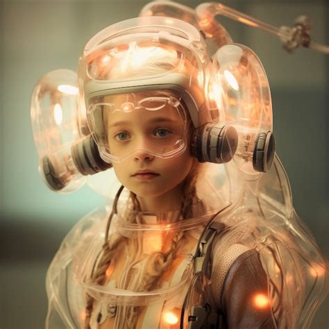 Futuristic Portrait Of Young Girl With High Tech Ai Generated Image