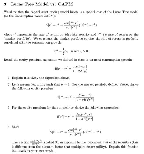 3 Lucas Tree Model Vs Capm We Show That The Capital
