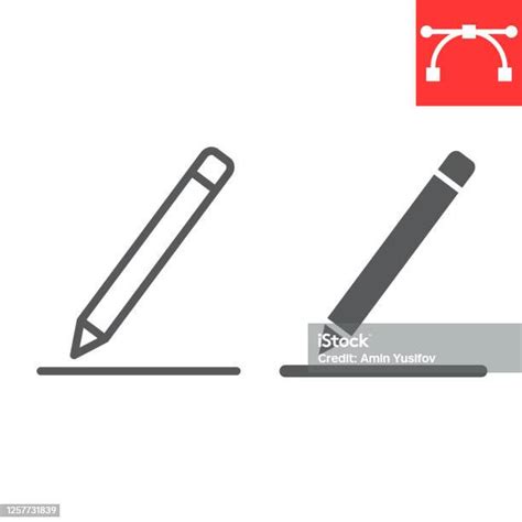 라인 및 글리프 아이콘 Ui 및 버튼 펜 사인 벡터 그래픽 편집 가능한 스트로크 선형 아이콘 Eps 10을 편집합니다 검은색에 대한 스톡 벡터 아트 및 기타 이미지 Istock