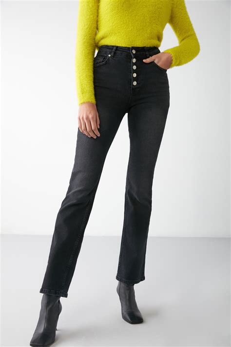 Lole Straight Relaxed Siyah Jeans