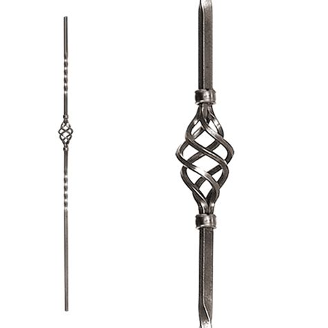 Forged Steel Baluster 916 14mm Plain Square Bar Double Twist With