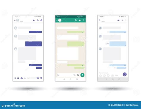 Messenger Ui Template Social Communication App Mockup Chat Application Concept Vector