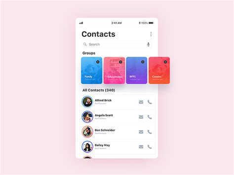 Contacts Ui By Janine Beth Salazar On Dribbble
