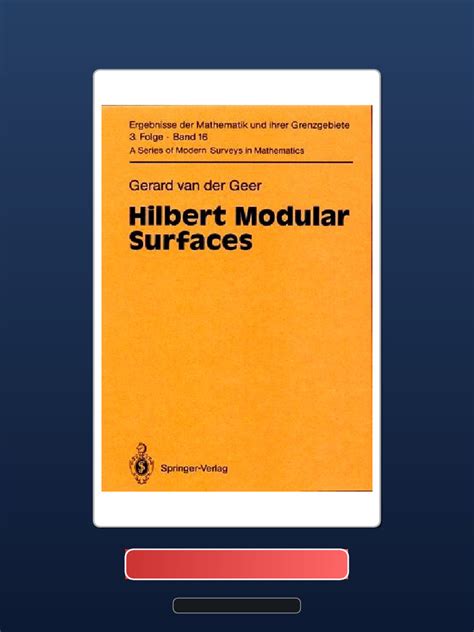 Hilbert Modular Surfaces Full Download Pdf Multiple Choice Science