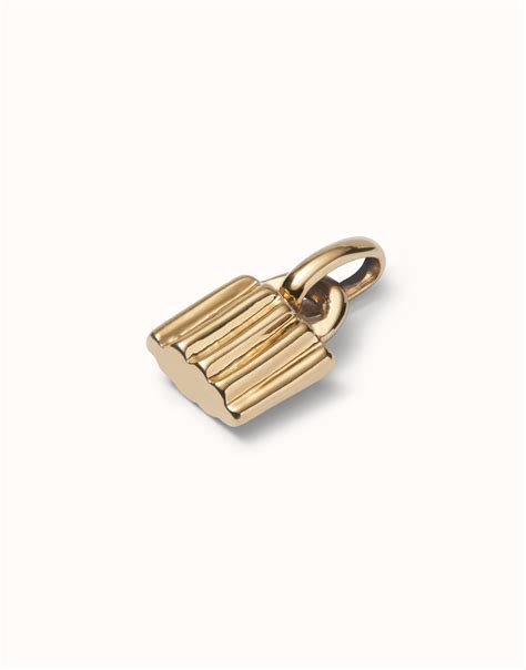 K Gold Plated Padlock Shaped Charm Null