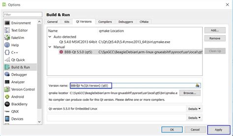 Primeros Pasos Machinekit BBB Configuración de QT5 para Windows y Linux