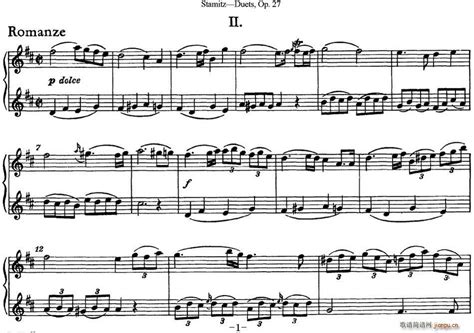斯塔米茨二重奏长笛练习曲op 27（no 2） 歌谱简谱网