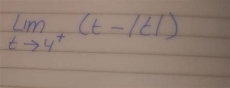 Solved Limt→4 T−∣t∣