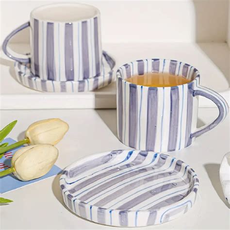 Simple Coffee Mug And Saucer Ceramic Coffee Cup And Saucer Plate