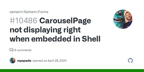 Carouselpage Not Displaying Right When Embedded In Shell · Issue 10486 · Xamarinxamarinforms