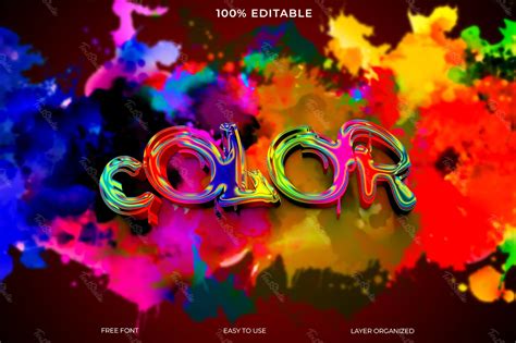 Color Text Style Effect Arquivo Psd Photoshop Premium