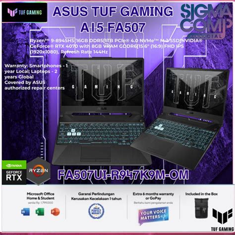 Jual Asus Tuf Gaming A15 Fa507ui R947k9m Om [r9 8945h 16gb 1tb Rtx 4070