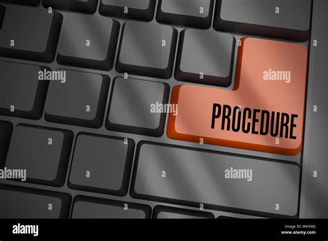 The Word Procedure On Black Keyboard With Brown Key Stock Photo Alamy
