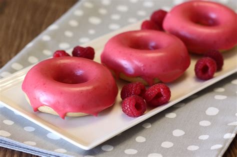 Gluten Free Vanilla Baked Donuts W Fresh Raspberry Glaze