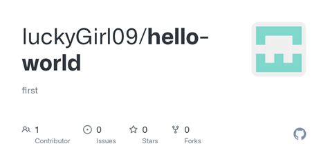 github luckygirl09 hello world first
