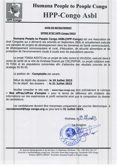 Mediacongo Net Offre D Emploi Comptable