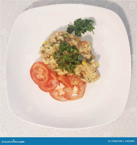 Arroz Con Los Veh Culos De La Mezcla Foto De Archivo Imagen De Color