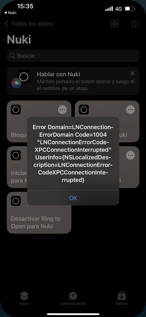 Error Shortcuts Ios Discussion Nuki Developers