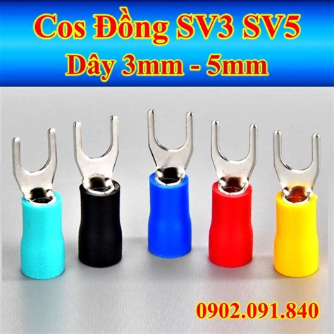 Đầu Cos Chữ Y Bọc Phủ Nhựa 100cái💥cosse Chẻ Chữ U Cốt Chỉa Cos Chĩa Bấm Nối Dây điện 3mm 5mm