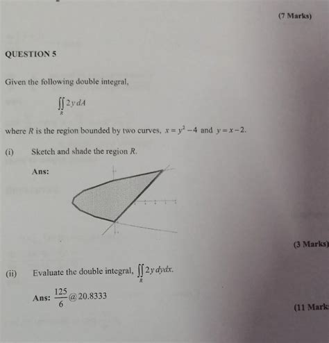 Solved Given The Following Double Integral ∬r2yda Where R