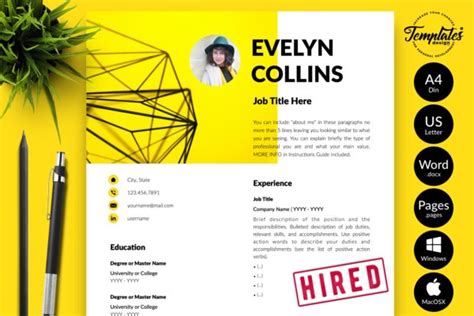 Engineer Resume Template For Microsoft Word Apple Pages Graphicfy
