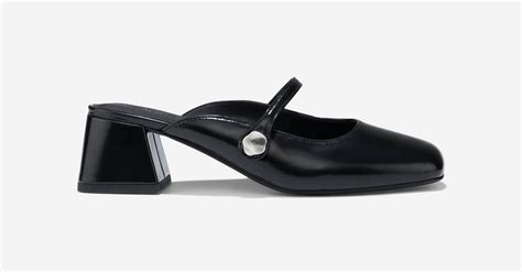 Guốc mule mary janes nhấn khóa trang trí GNN 0212 Màu đen Dép
