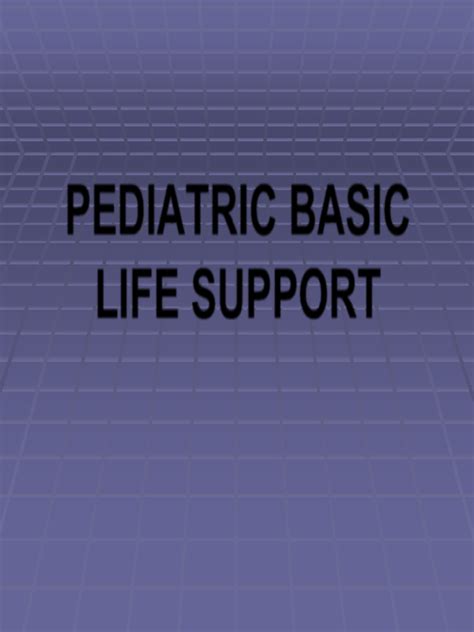 Pediatric Basic Life Support Pdf Cardiopulmonary Resuscitation