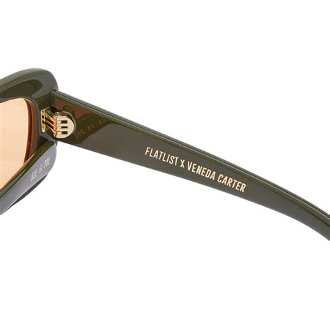 Flatlist X Veneda Carter Disco Sunglasses Army Green END US