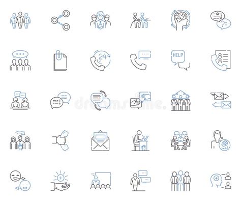 Digital Support Line Icons Collection Assistance Helpdesk Solutions Service Maintenance