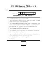Sample Midterm Pdf ICS B Sample Midterm October Name UCI NetID Alpha Numeric