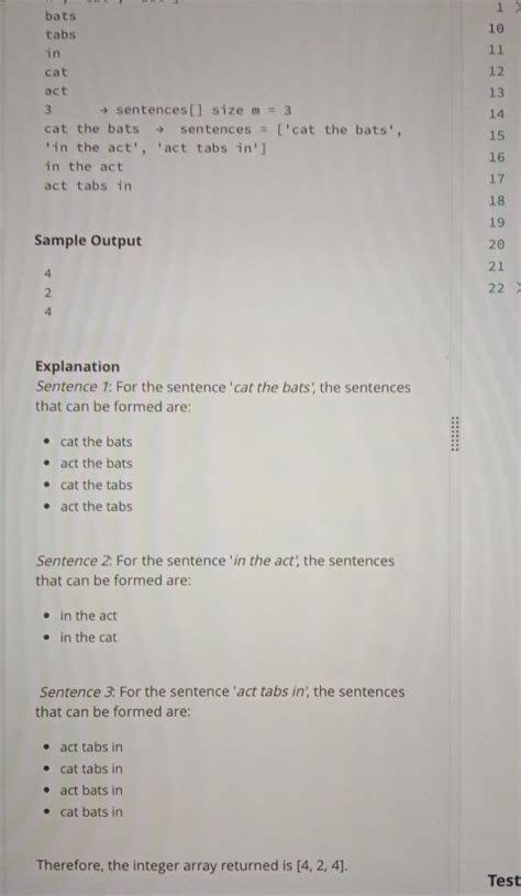 Solved 2 How Many Sentences Given An Array Of Words And