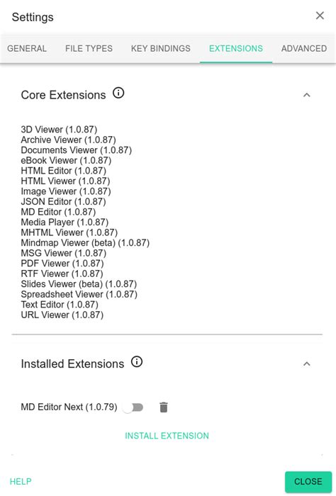Settings Overview Tagspaces Docs
