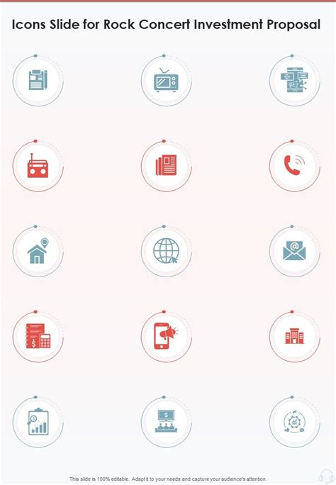Icons Slide For Rock Concert Investment Proposal One Pager Sample Example Document Ppt Example