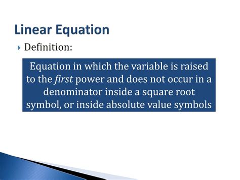 Ppt Chapter Solving Linear Equations Powerpoint Presentation