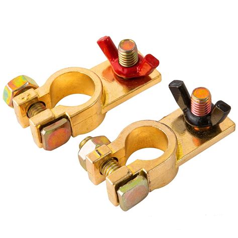 Universal Positive 19 Negative 17 Auto Terminal Clamp Car Brass Battery