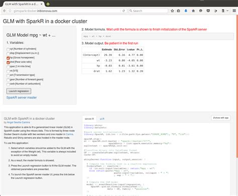 Spark Rstudio And Shiny Servers In A Docker Cluster Hosted By Carina