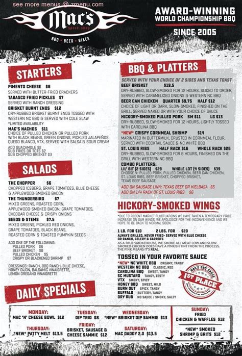 Online Menu Of Macs Speed Shop Wilmington Restaurant Wilmington